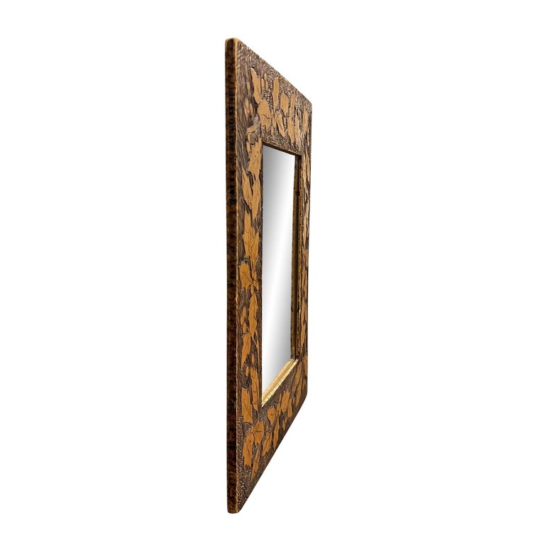 Late 19th Century American Pyrography Holly Framed Mirror For Sale at ...