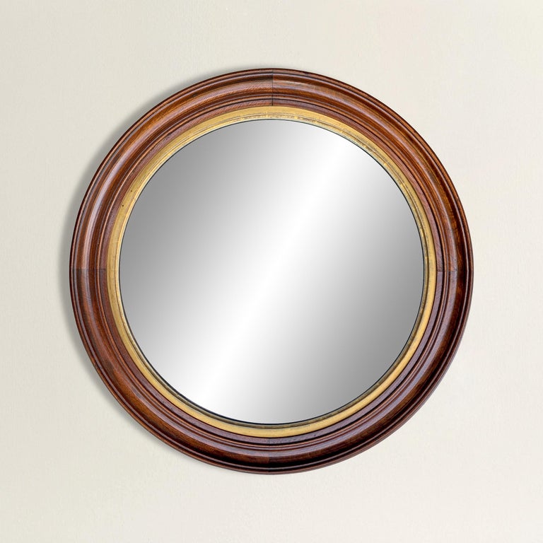 Late 19th Century American Round Mirror at 1stDibs
