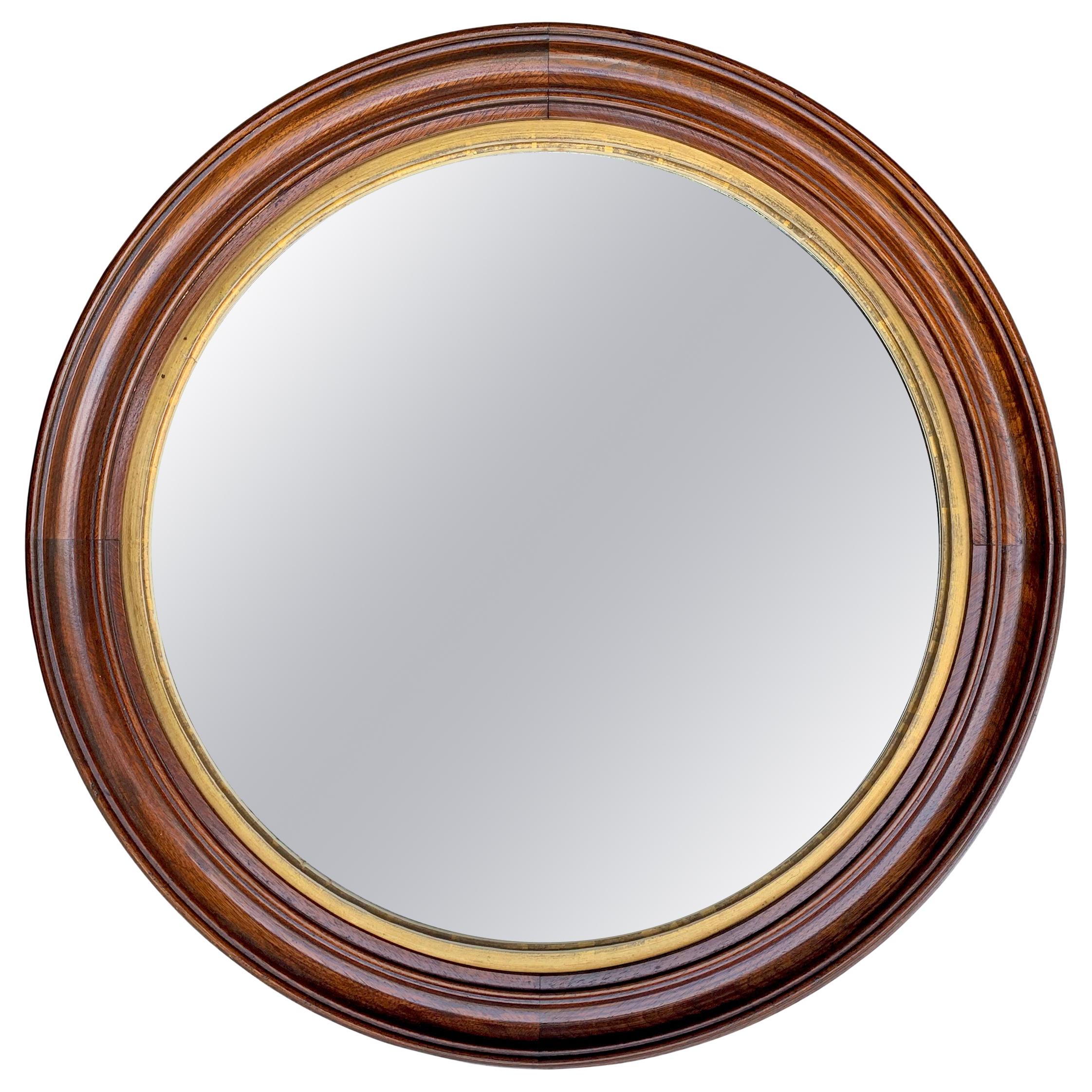 Late 19th Century American Round Mirror at 1stDibs