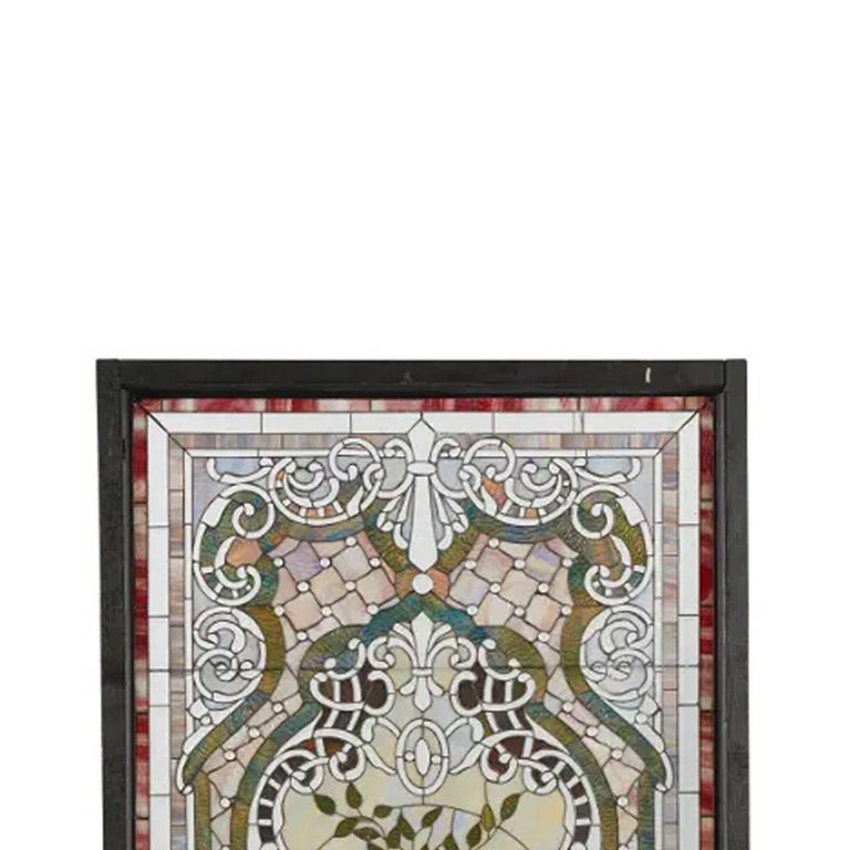 Late 19th Century American Victorian Leaded Glass Window 'Tiffany ...