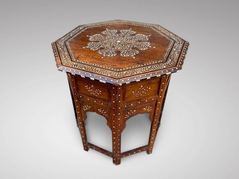 Late 19th Century Anglo Indian Bone and Ebony Inlaid Hoshiarpur Table ...