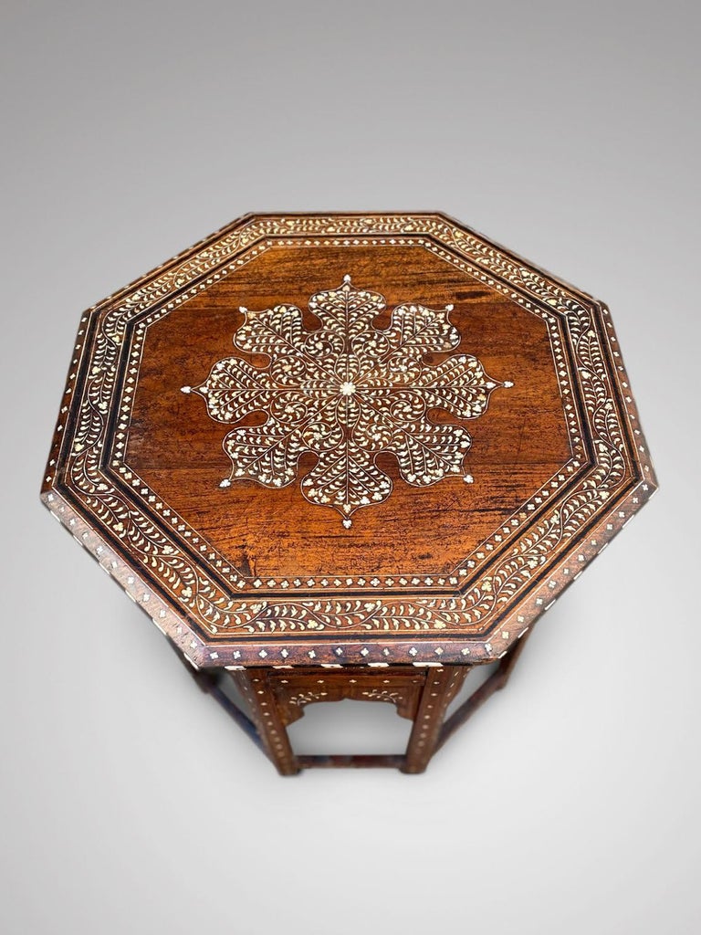Late 19th Century Anglo Indian Bone and Ebony Inlaid Hoshiarpur Table ...