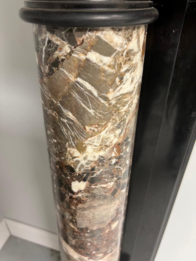 Late 19th Century Antique Black Belgian Marble Mantel with Marble ...