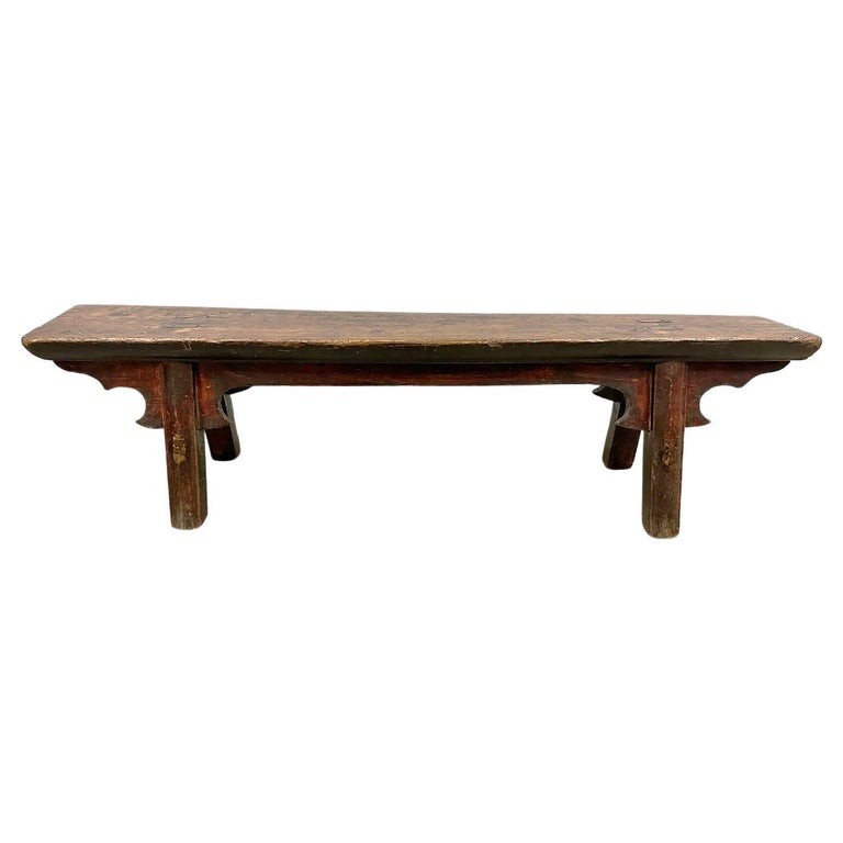 Late 19th Century Antique Chinese Wooden Bench For Sale at 1stDibs