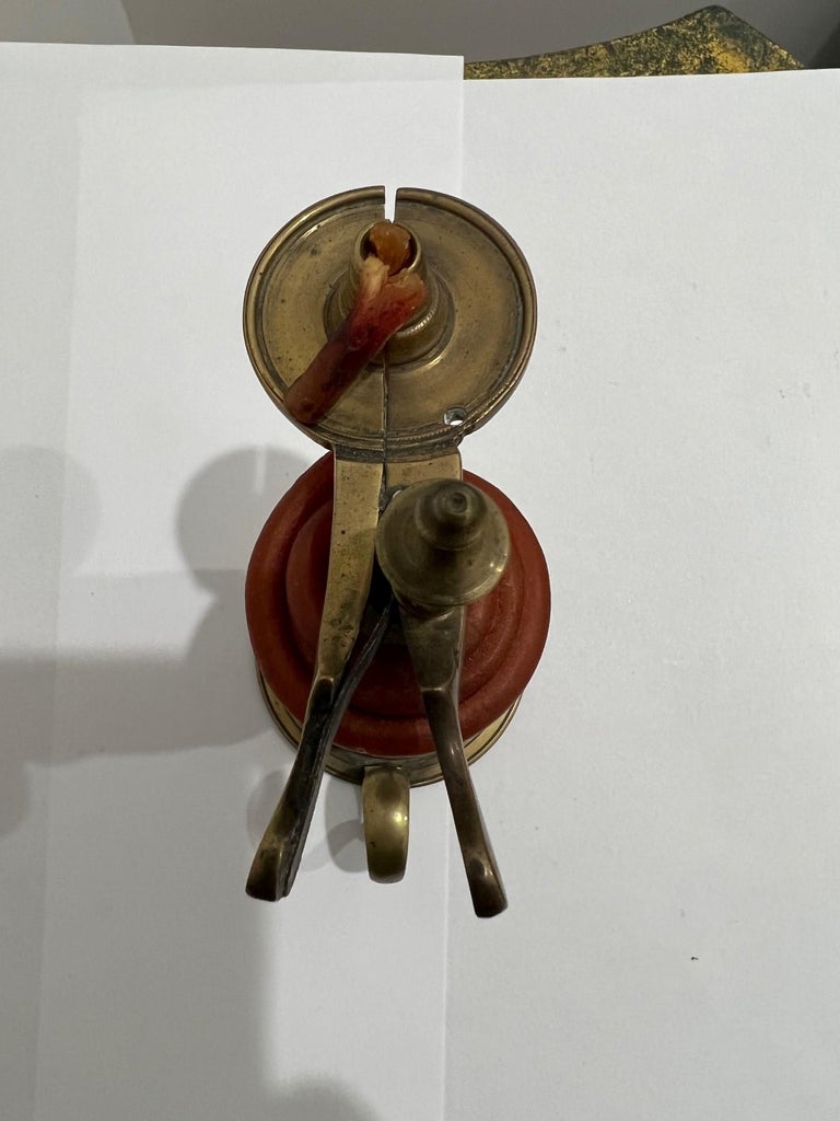 Late 19th Century Antique English Brass Wax Jack For Sale at 1stDibs