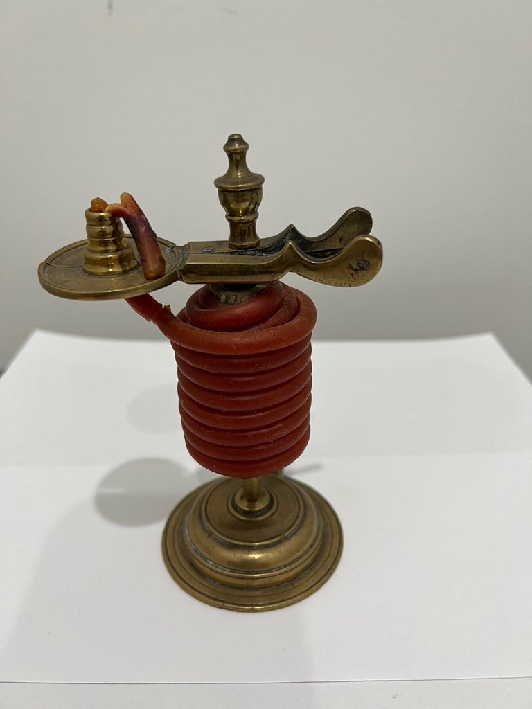 Late 19th Century Antique English Brass Wax Jack For Sale at 1stDibs
