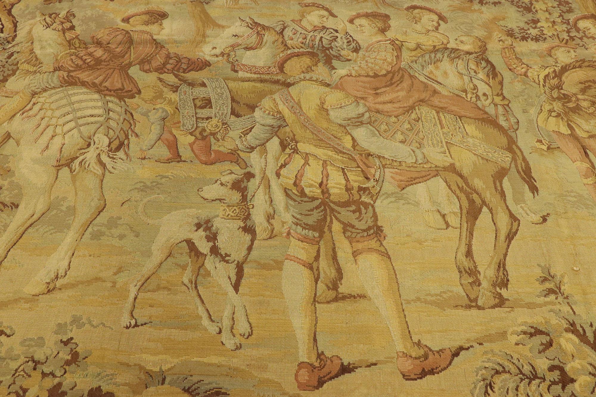 Late 19th Century Antique French Pastoral Tapestry with Romantic Rococo ...