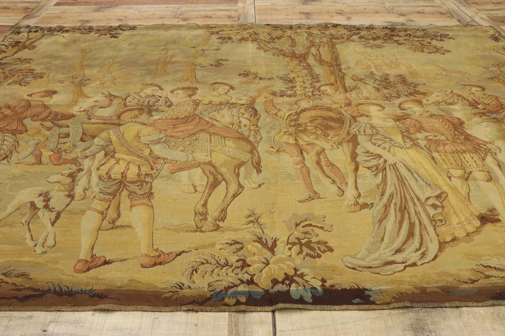 Late 19th Century Antique French Pastoral Tapestry with Romantic Rococo ...