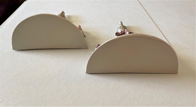 Late 19th-Century Antique French Porcelain Painted Wall Brackets, a ...