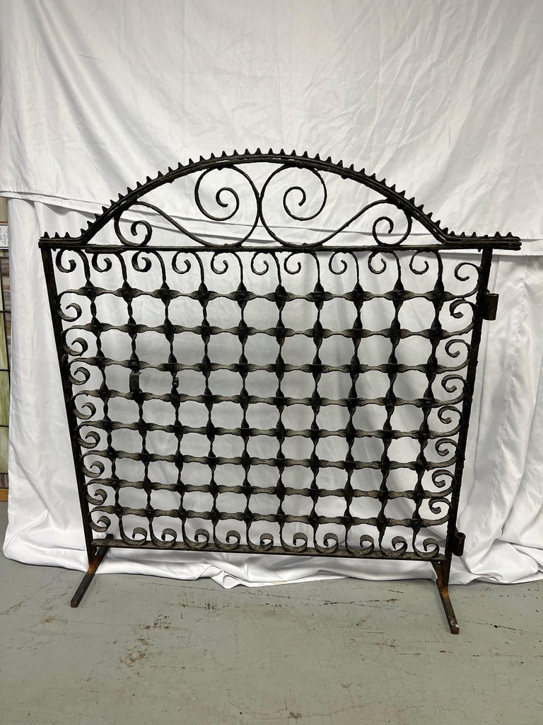 Late 19th Century Antique Iron Garden Gate or Iron Gate Fire Screen on ...
