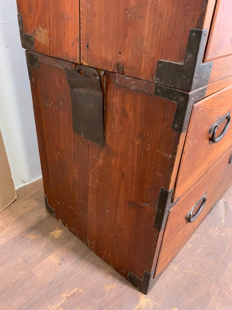 Late 19th Century Antique Meiji Era Japanese Two Piece Tansu at 1stDibs