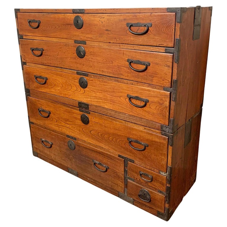 Late 19th Century Antique Meiji Era Japanese Two Piece Tansu at 1stDibs