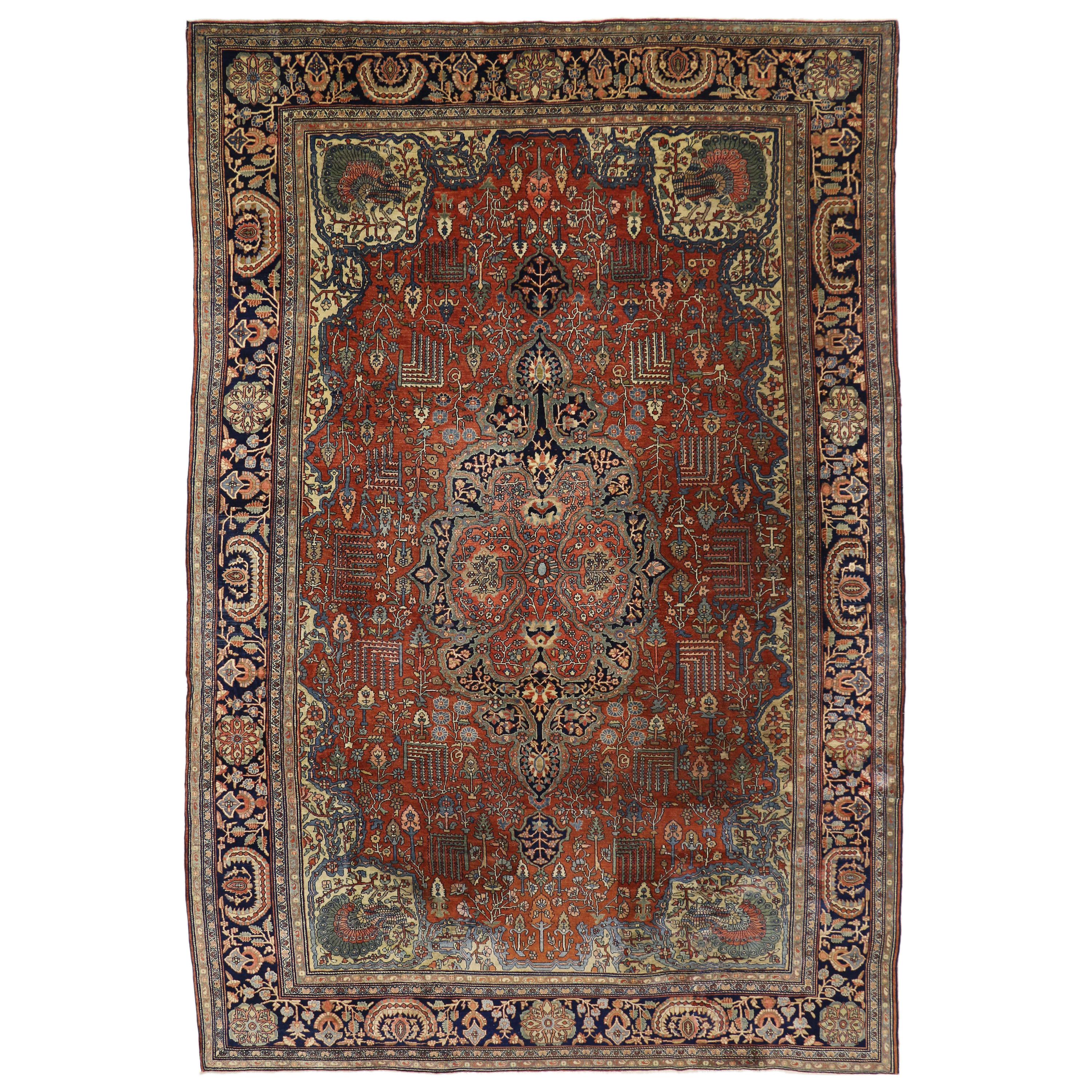 Antique Persian Sarouk Farahan Rug with Arts and Crafts Style For Sale ...