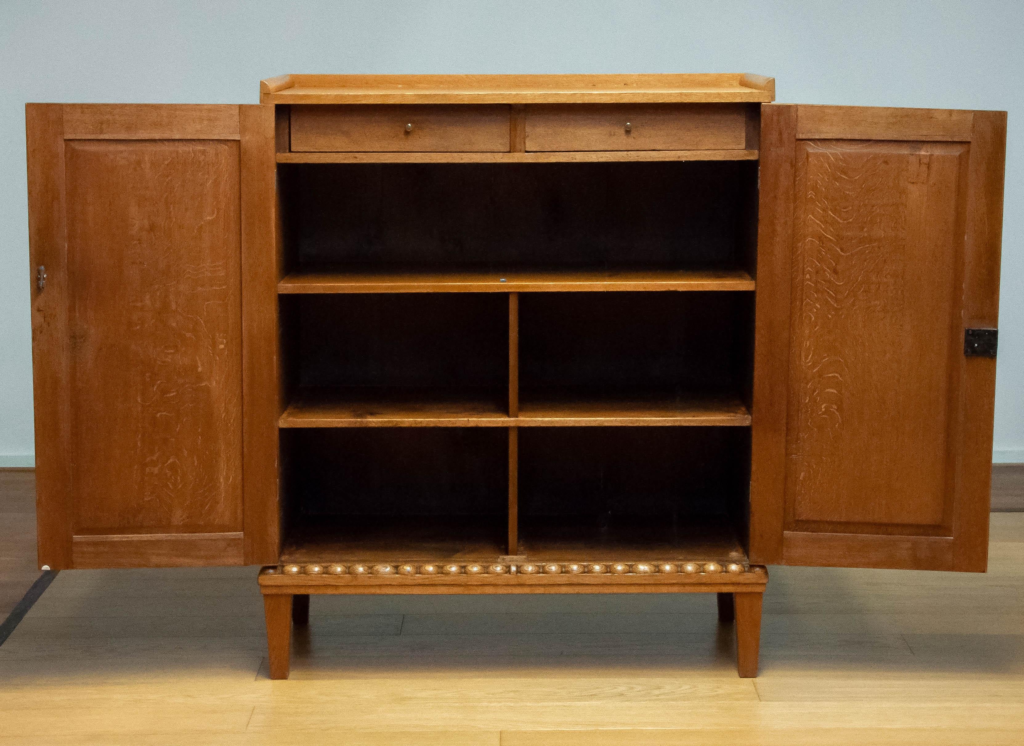 Late 19th Century Antique Swedish Cabinet In Solid Oak With Internal ...