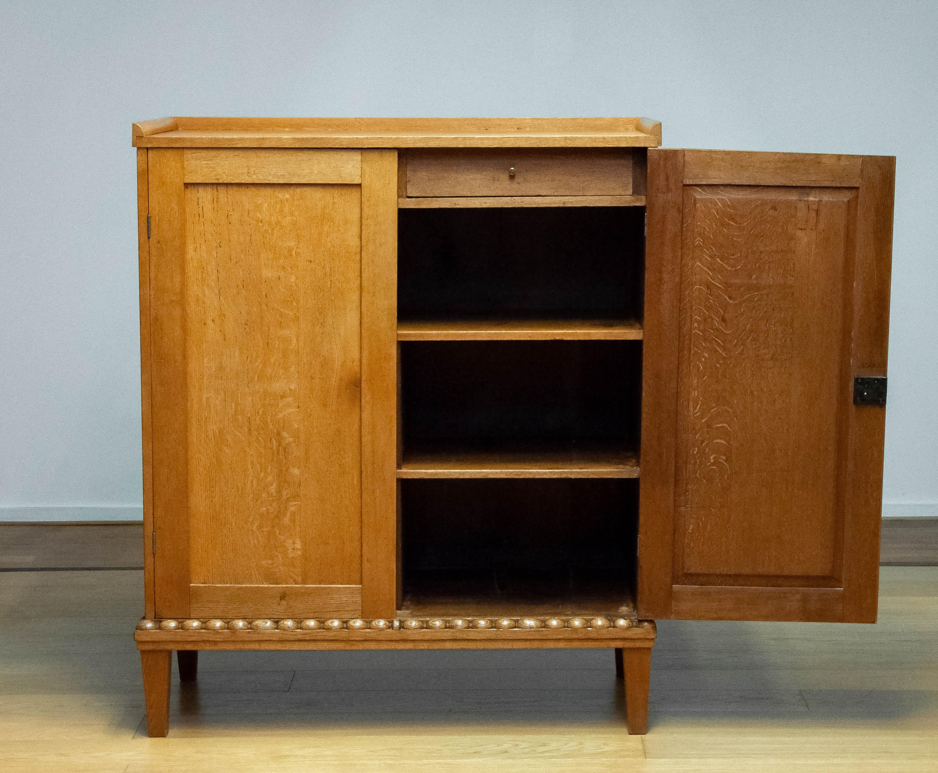 Late 19th Century Antique Swedish Cabinet In Solid Oak With Internal ...
