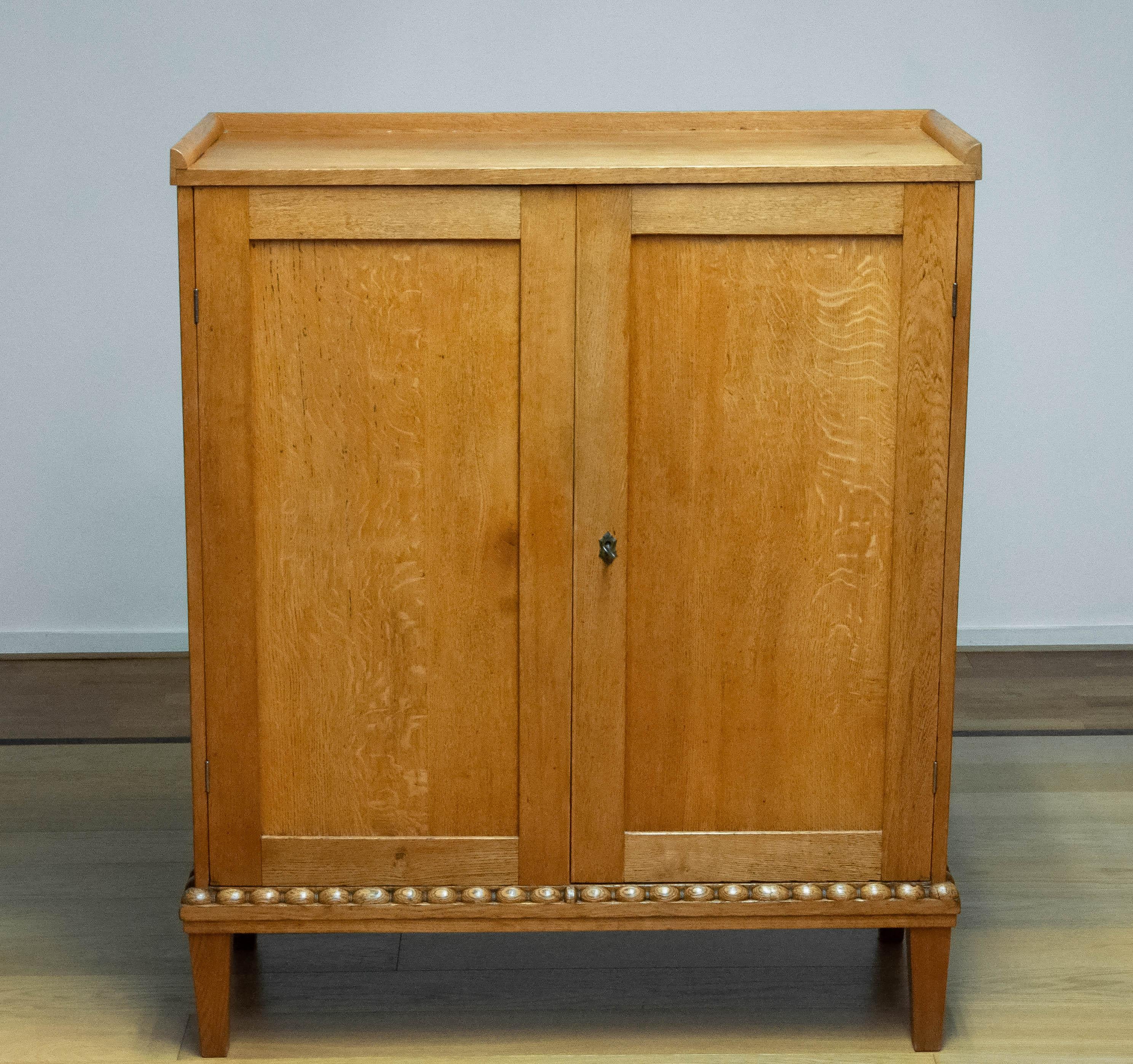 Late 19th Century Antique Swedish Cabinet In Solid Oak With Internal ...