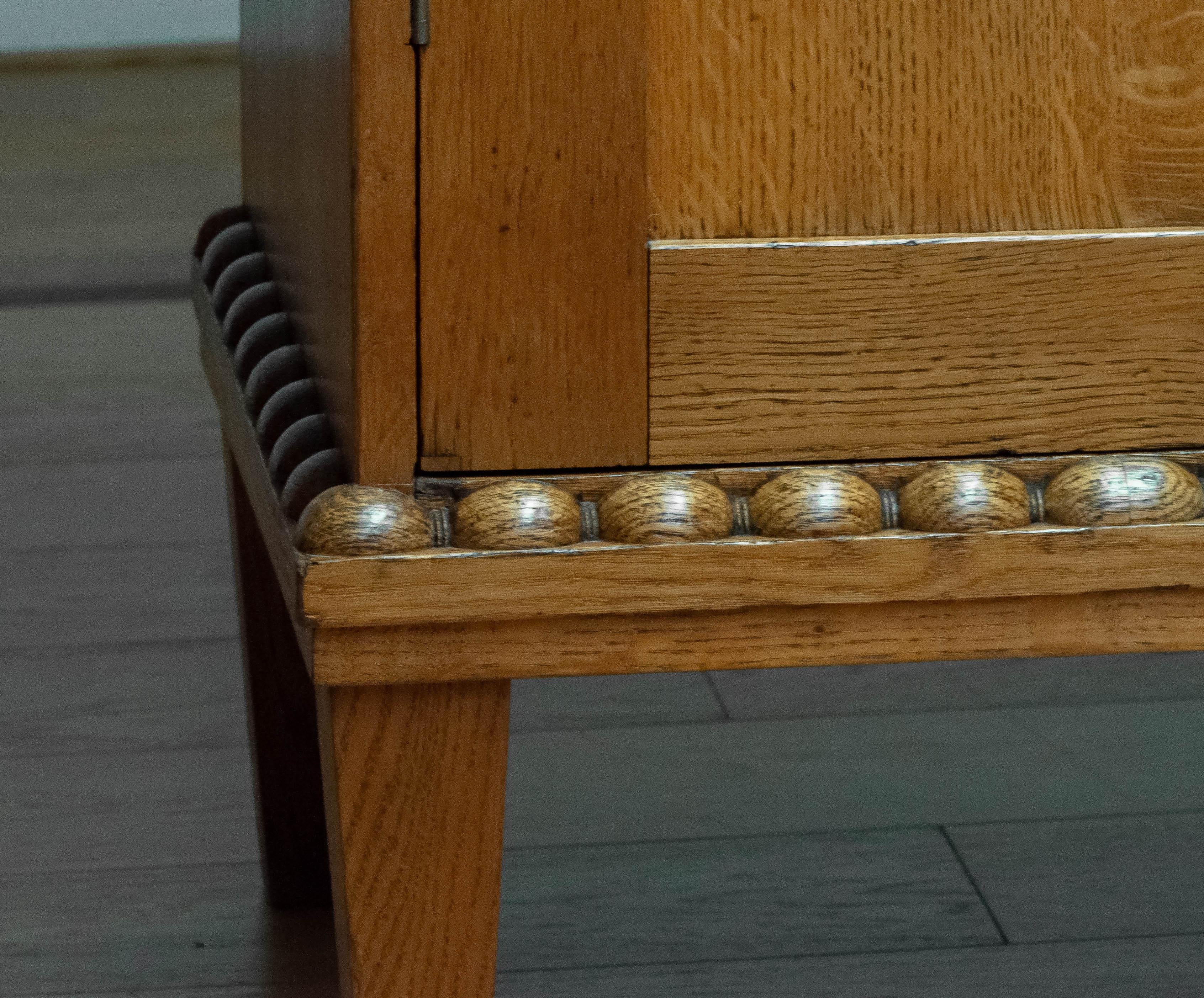 Late 19th Century Antique Swedish Cabinet In Solid Oak With Internal ...