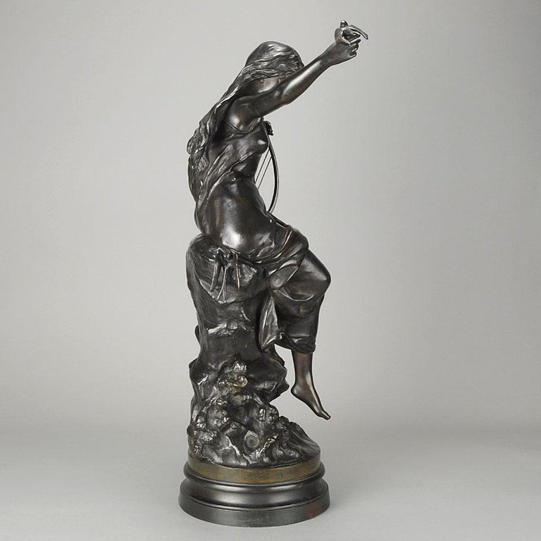 Late 19th Century Art Nouveau Bronze “Hirondelles” by Mathurin Moreau ...