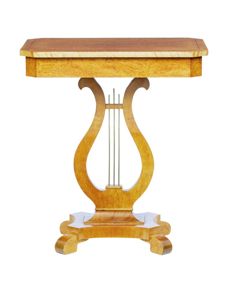 Late 19th Century Birch Lyre Form Side Table at 1stDibs