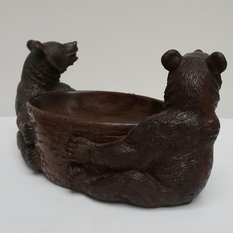 Late 19th Century Black Forest Bear Fruit Bowl Swiss Circa 1900 at 1stDibs