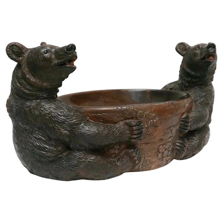 Late 19th Century Black Forest Bear Fruit Bowl Swiss Circa 1900 at 1stDibs