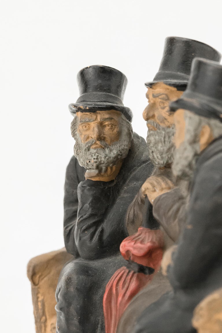 Late 19th Century Bohemian Terracotta Figure Group of Three Jews For ...