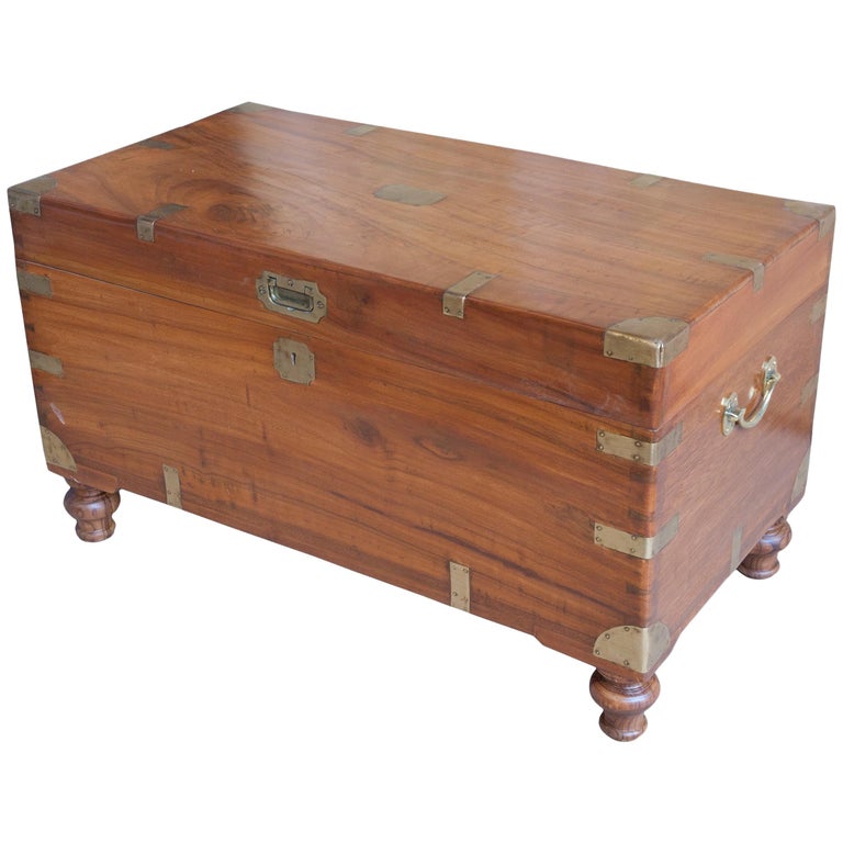 Late 19th Century British Campaign Camphor Sea Chest at 1stDibs