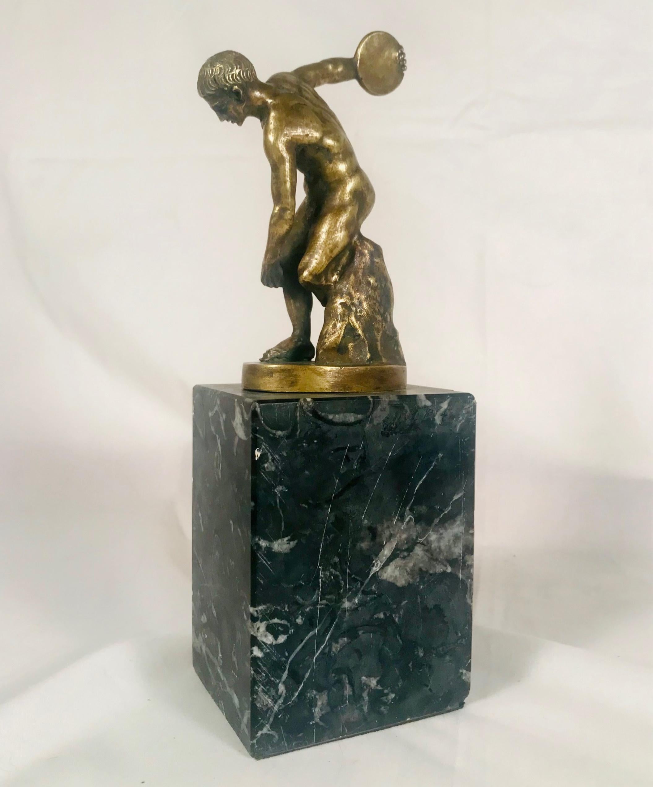 Late 19th Century Bronze Discobolus, “The Discus Thrower” Mounted on ...