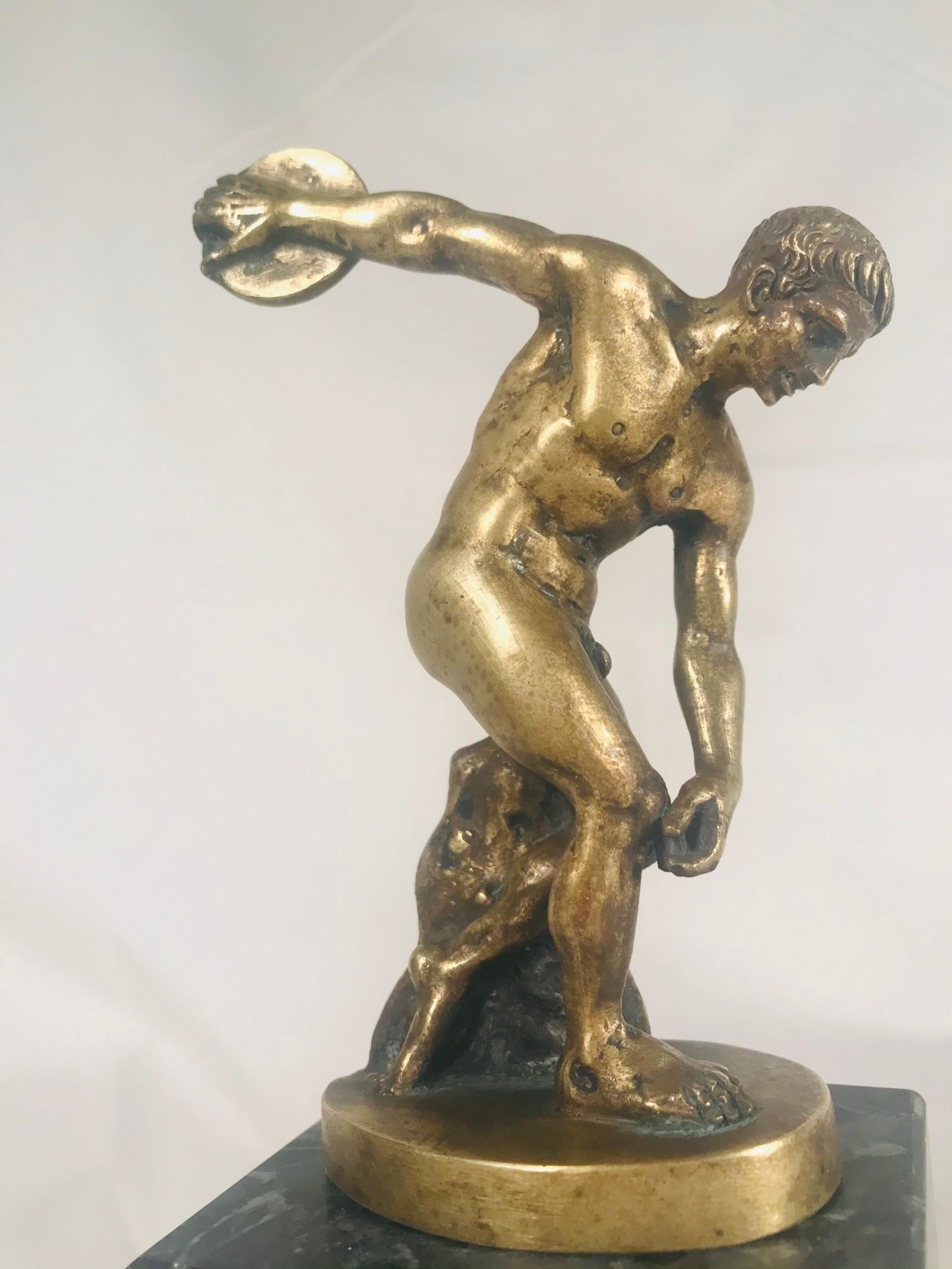 Late 19th Century Bronze Discobolus, “The Discus Thrower” Mounted on ...