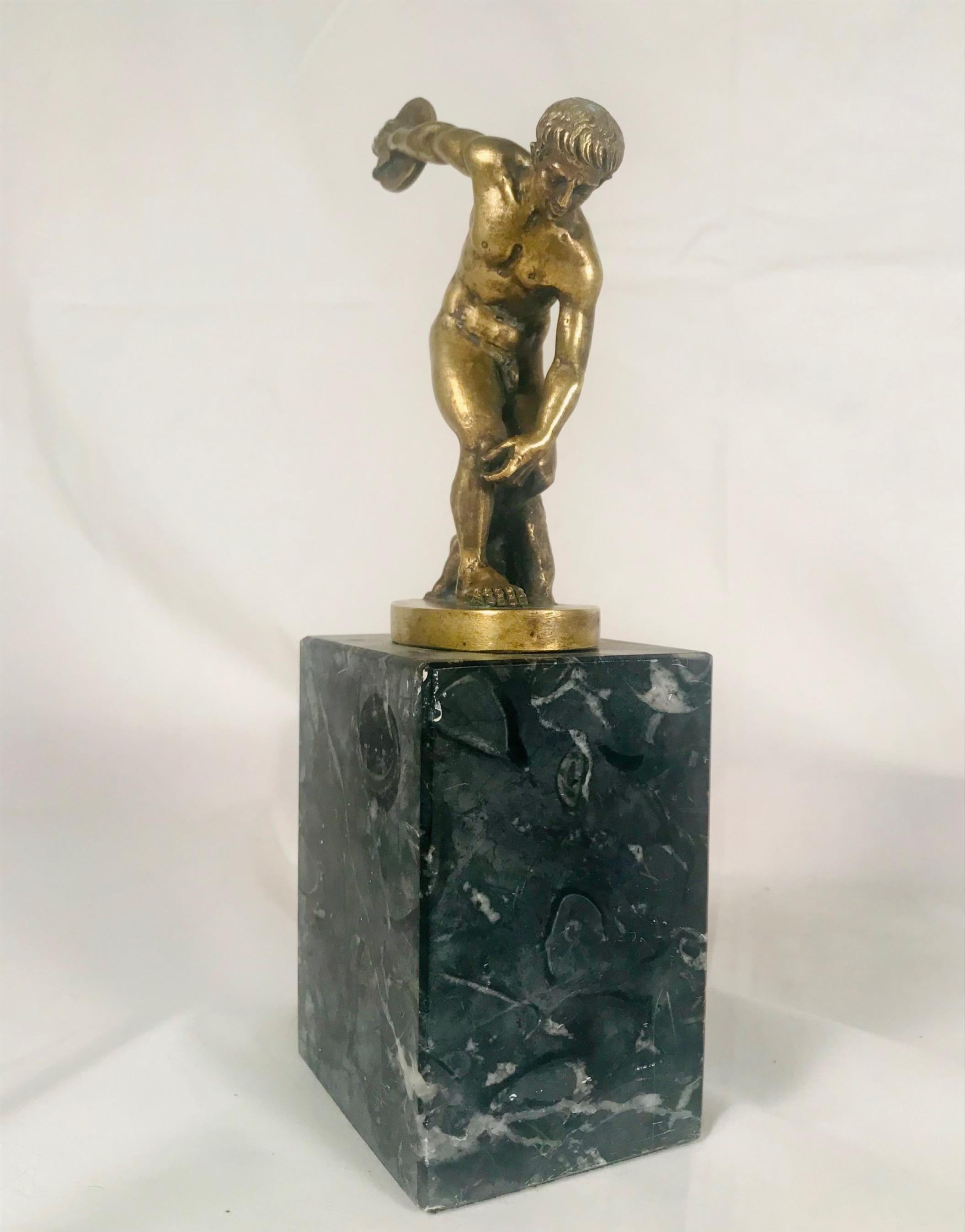 Late 19th Century Bronze Discobolus, “The Discus Thrower” Mounted on ...