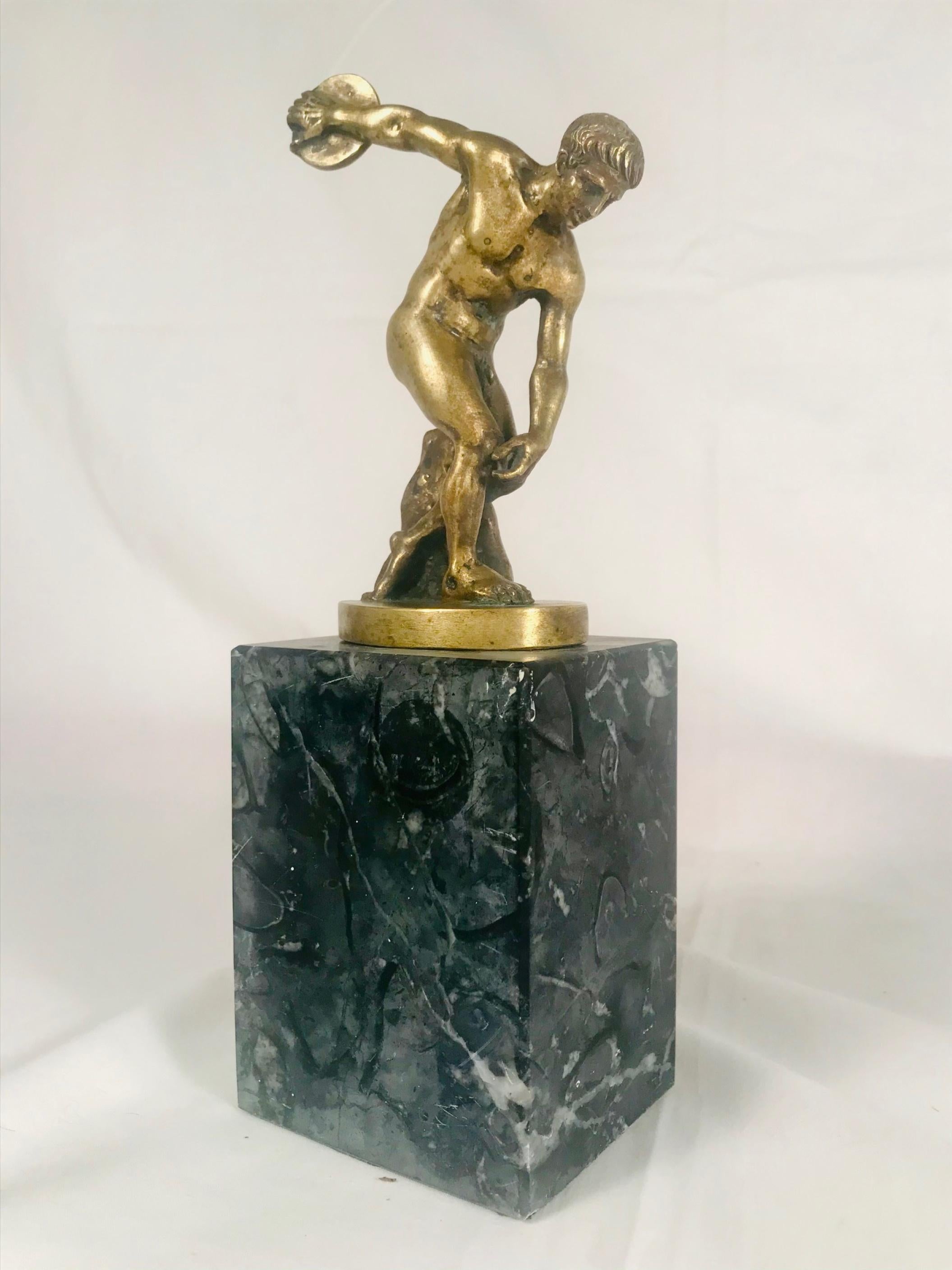 Late 19th Century Bronze Discobolus, “The Discus Thrower” Mounted on ...