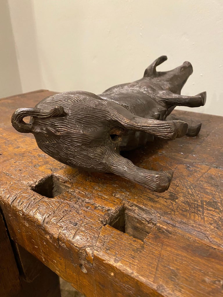 Late 19th Century Bronze Pig For Sale at 1stDibs