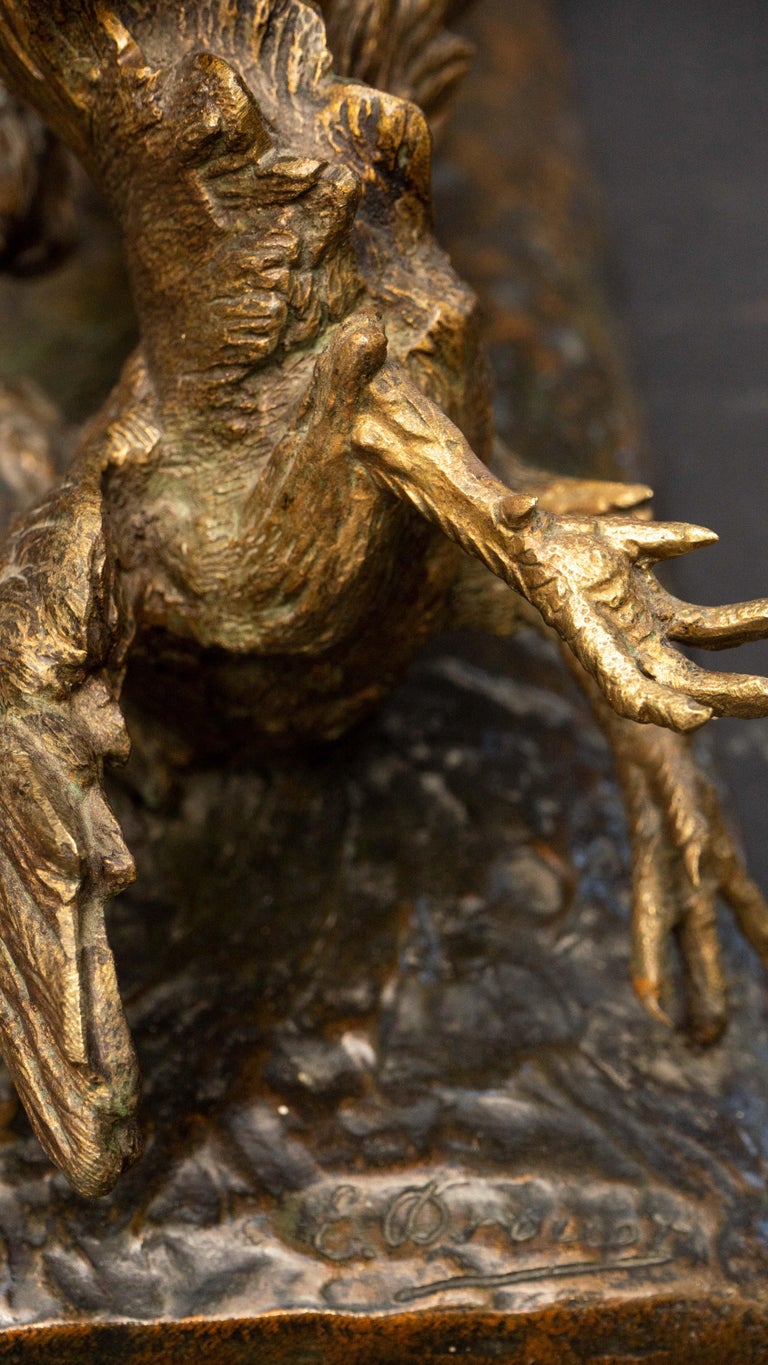 Late 19th Century Bronze Sculpture of a Fox and Chicken by Edward ...