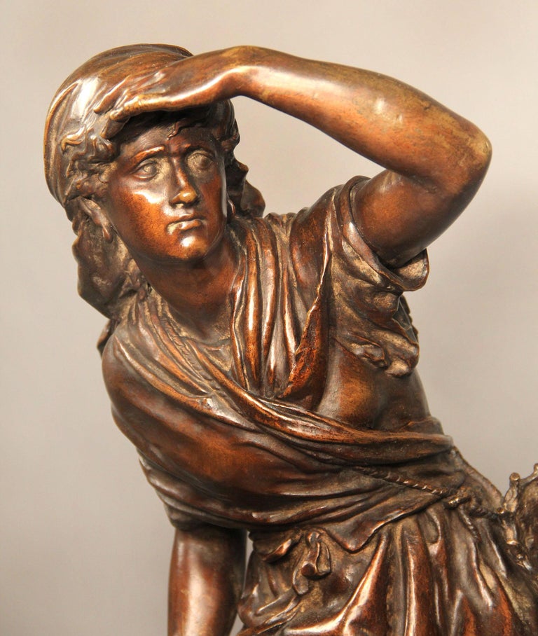 Late 19th Century Bronze Sculpture of a Woman Glancing by Mathurin ...