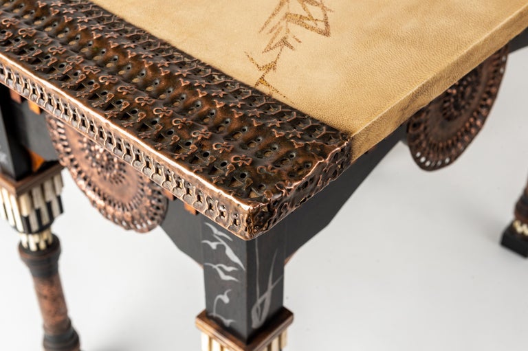 Late 19th Century Carlo Bugatti Large Centre Table with Vellum and ...