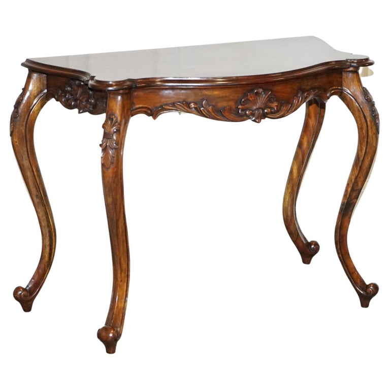 LATE 19TH CENTURY CARVED FRENCH HALL STAND CONSOLE TABLE WITH CABRiOLE ...