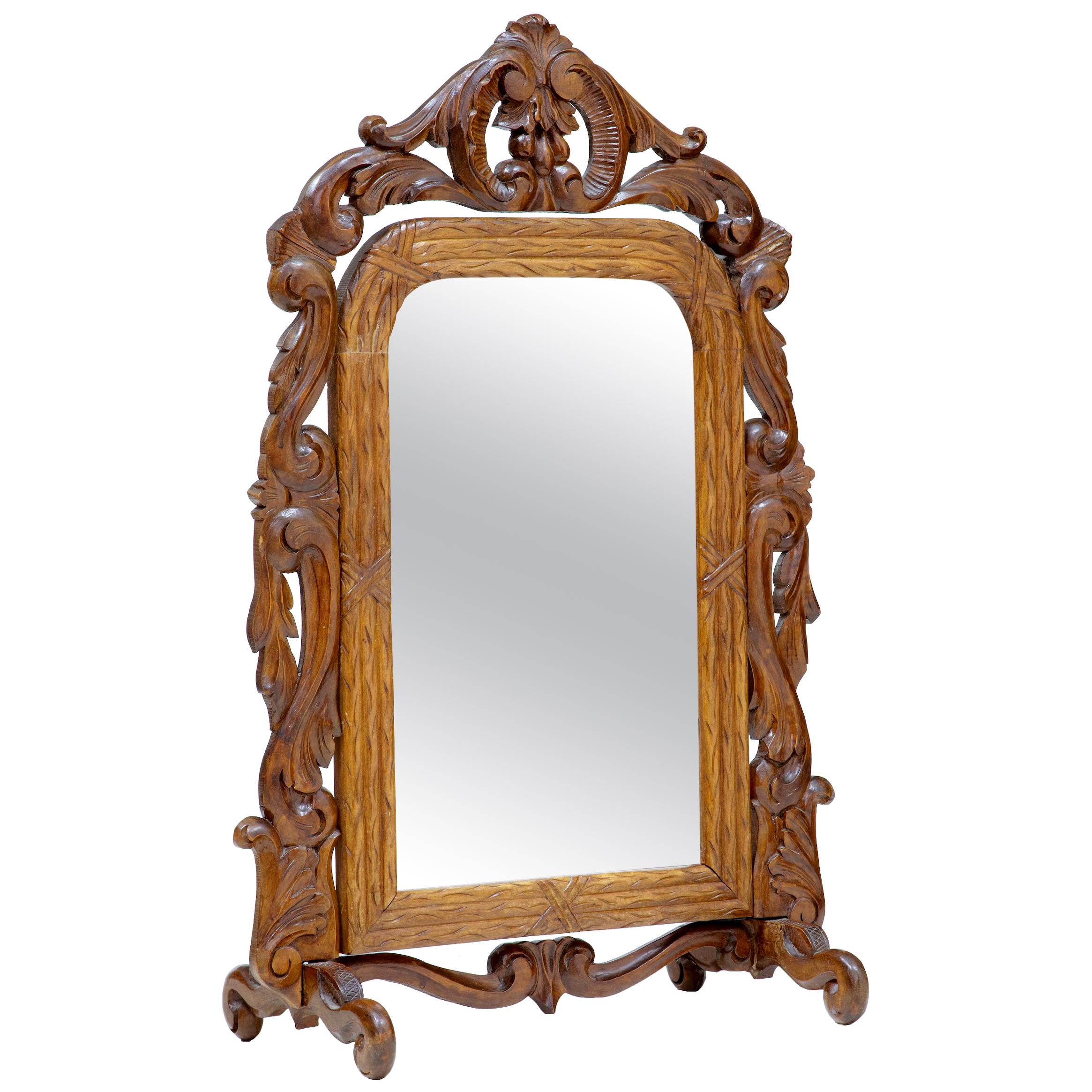 Late 19th Century Carved Oak Rococo Revival Vanity Mirror For Sale at ...