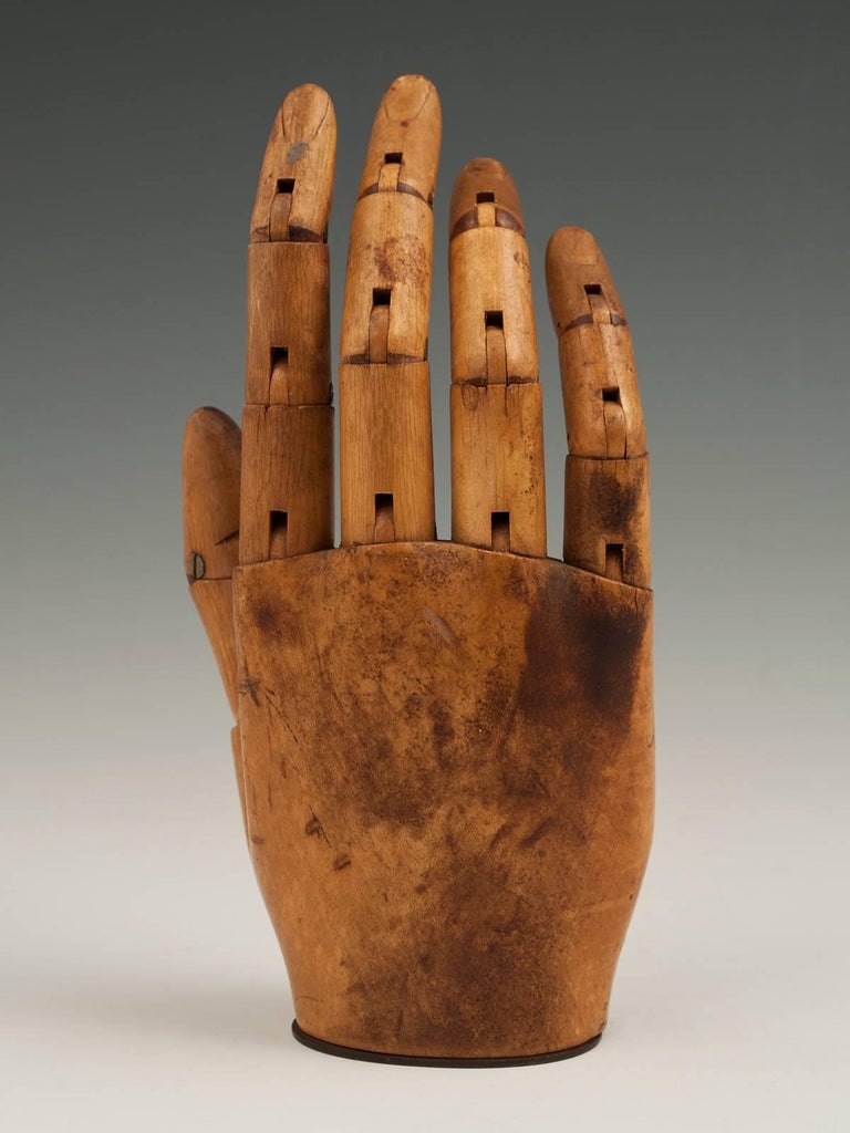 Late 19th Century Carved Wood Articulated Mannequin Hand at 1stDibs