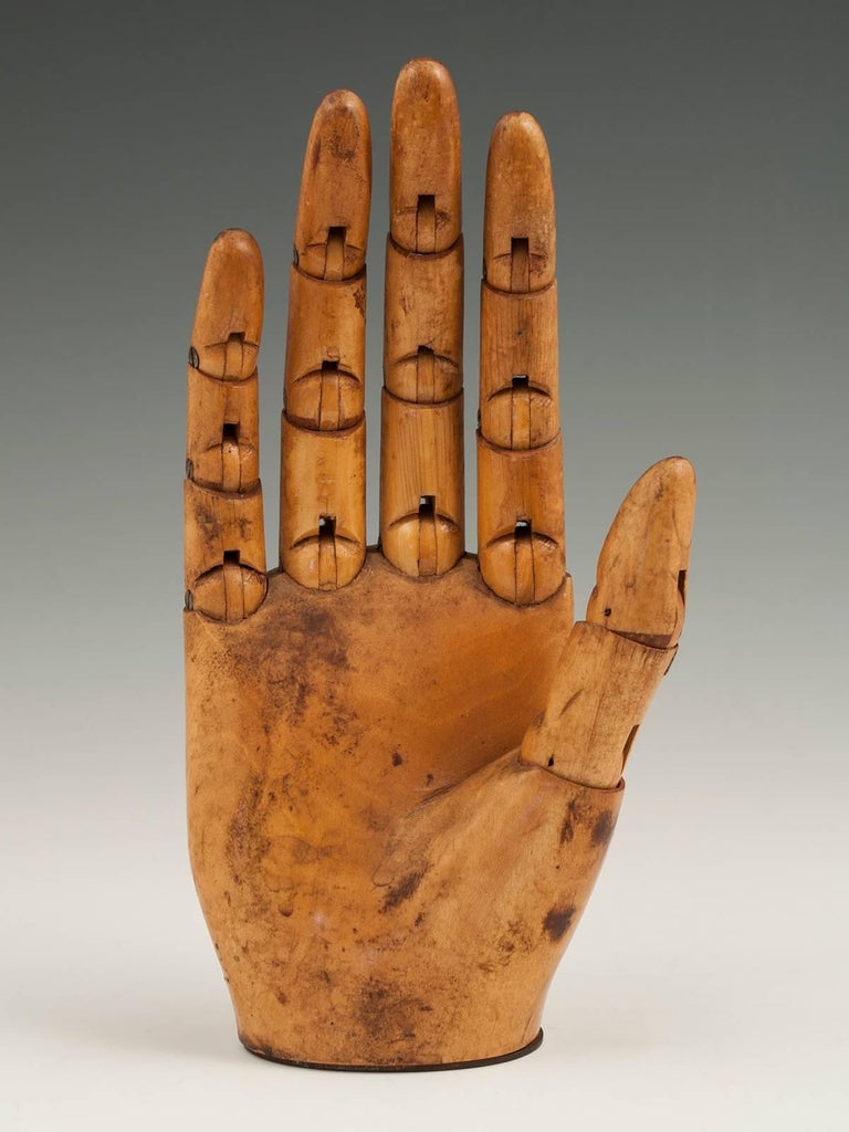 Late 19th Century Carved Wood Articulated Mannequin Hand at 1stDibs