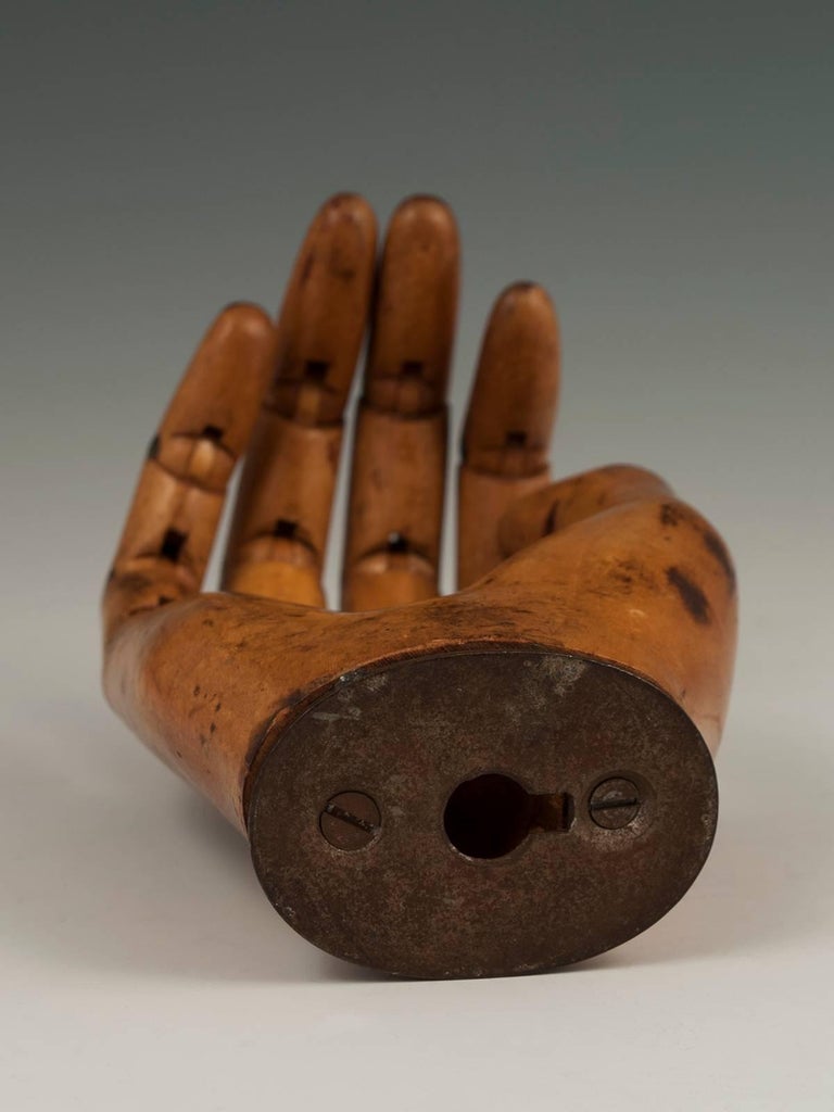 Late 19th Century Carved Wood Articulated Mannequin Hand at 1stDibs