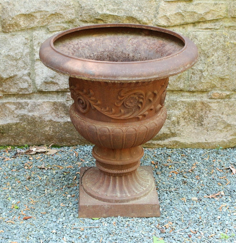 Late 19th Century Cast Iron Garden Urn Planter at 1stDibs
