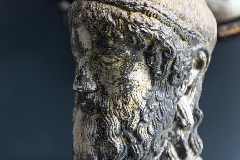 Late 19th Century Cast Stone Bust of Zeus/Poseidon at 1stDibs