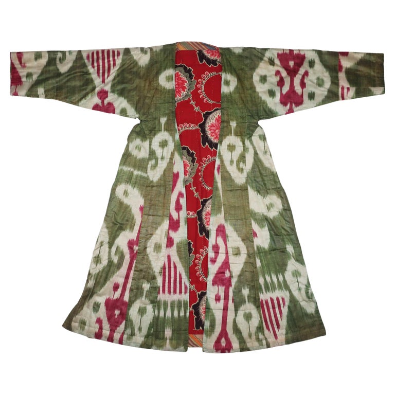 Late 19th Century Central Asian Silk Ikat Chapan Robe Coat at 1stDibs
