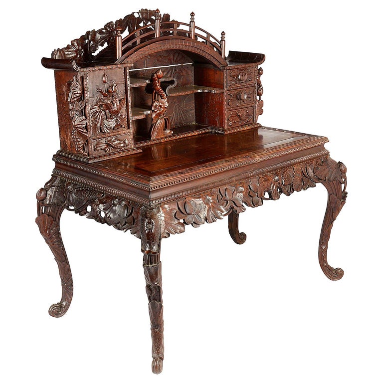 Late 19th Century Japanese Hardwood Desk For Sale at 1stDibs