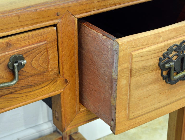 Late 19th Century Chinese Natural Color Elm Wood Desk at 1stDibs ...