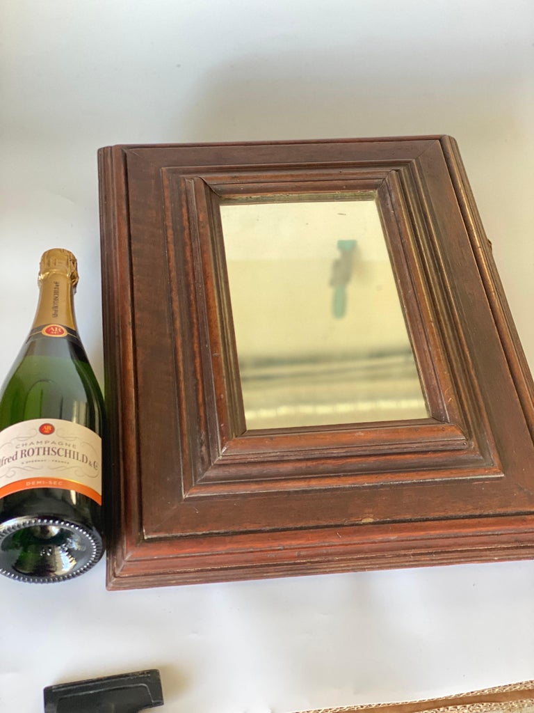 Late 19th Century Classical Beaux Arts Wood Frame Mirror, Brown Color, England For Sale at 1stDibs