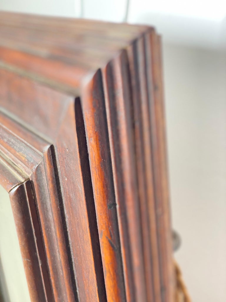 Late 19th Century Classical Beaux Arts Wood Frame Mirror, Brown Color, England For Sale at 1stDibs