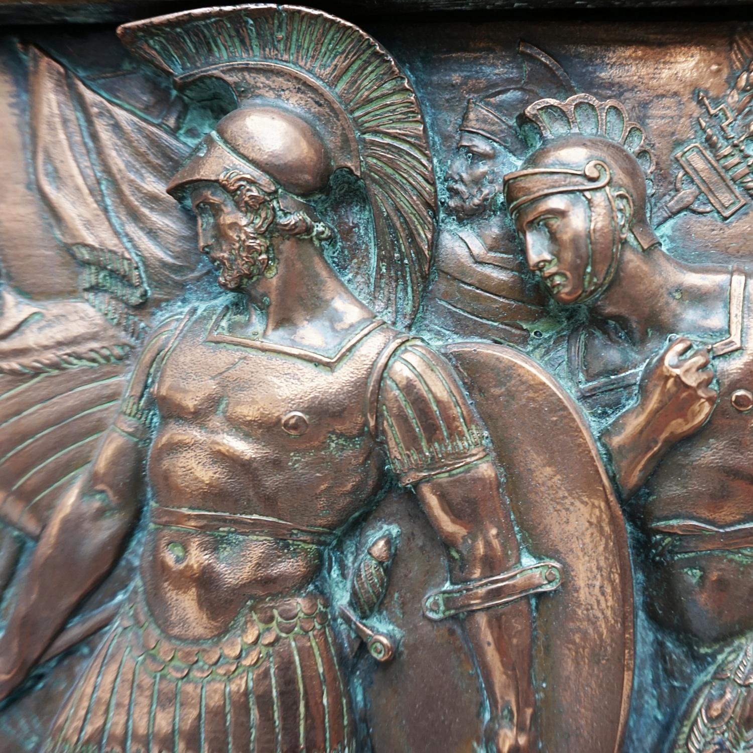 Late 19th Century Copper Relief Depicting a Roman Battleground circa ...
