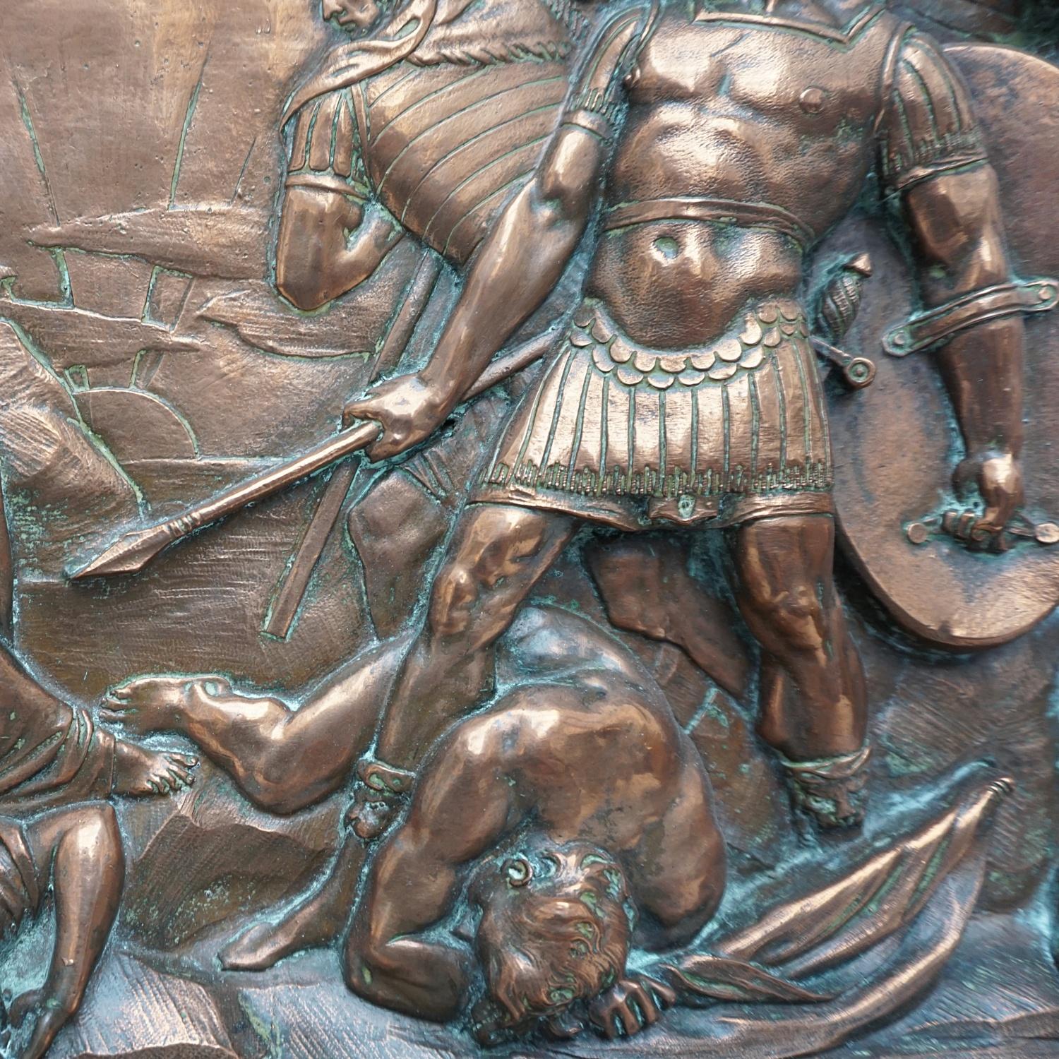 Late 19th Century Copper Relief Depicting a Roman Battleground circa ...