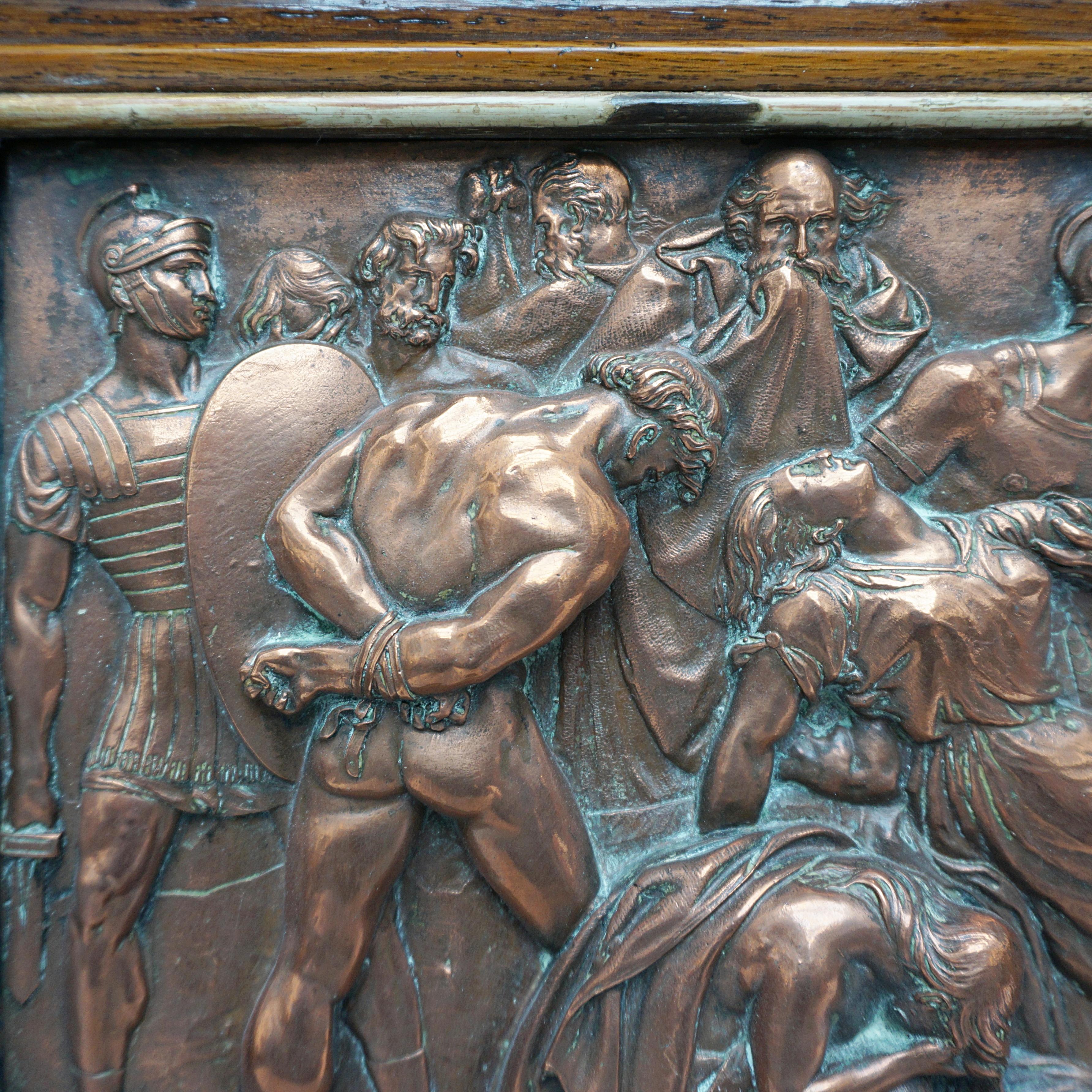 Late 19th Century Copper Relief Depicting a Roman Battleground circa ...
